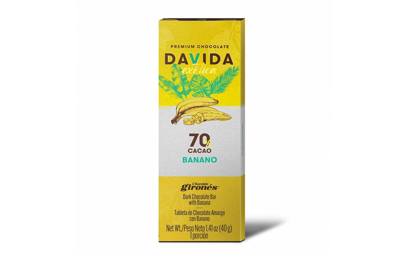 Chocolats DAVIDA - Tablette banane 70% de cacao