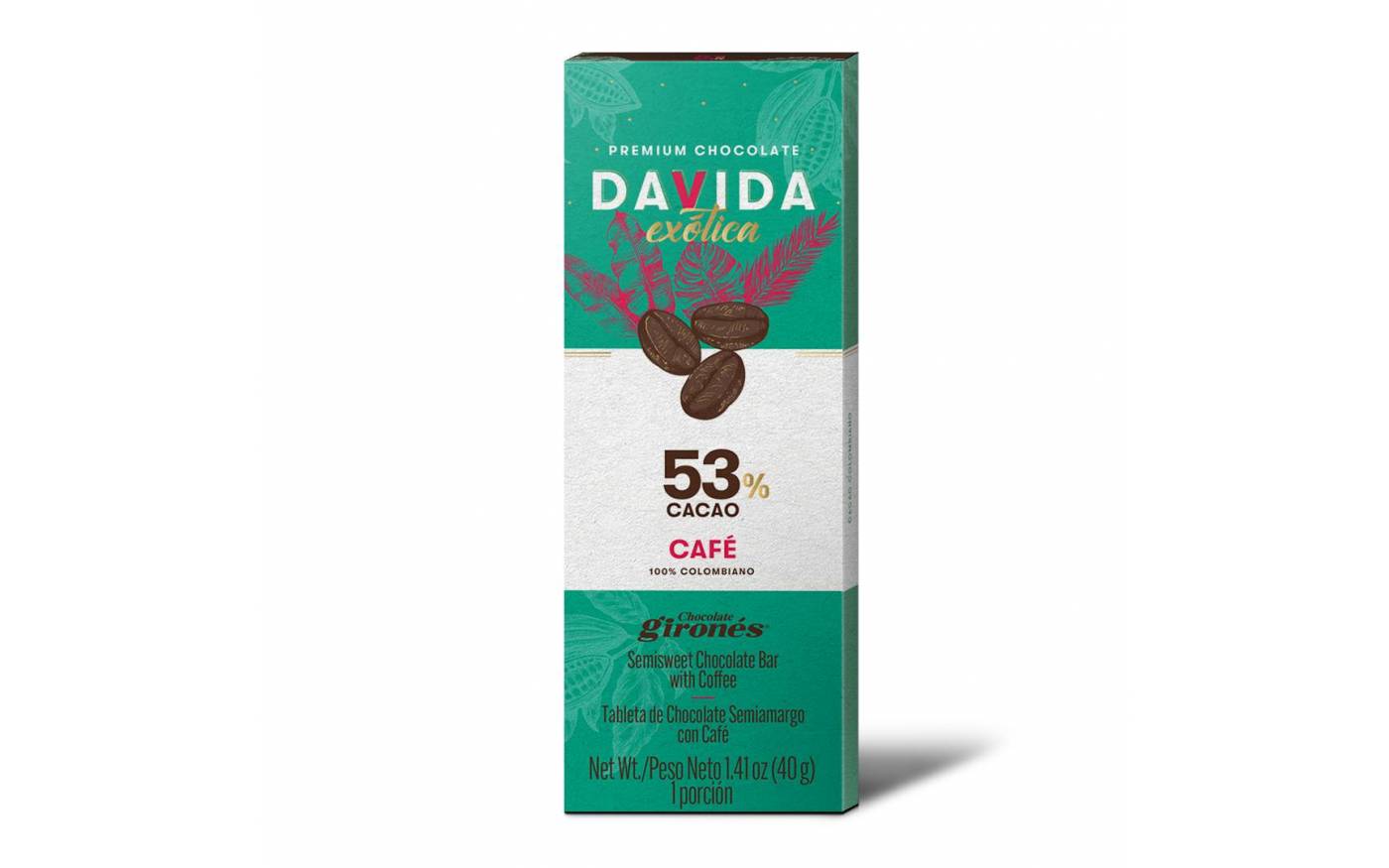 Chocolats DAVIDA - Tablette Café 53% de cacao